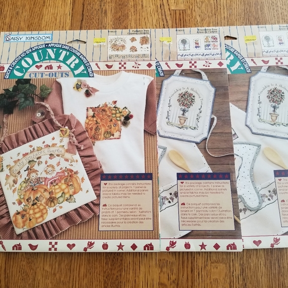 Other | 3 No Sew Applique Country Cut Outs From 1996 | Poshmark